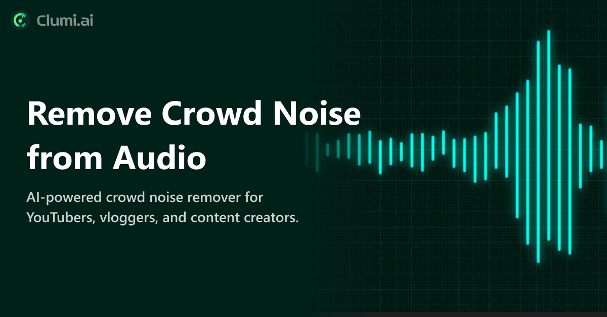 AI Crowd Noise Remover: Remove Crowd Noise Online